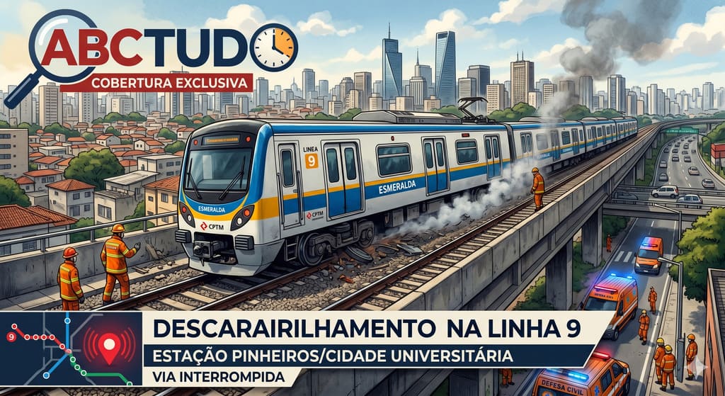 Trem descarrila na Linha 9 Travada: O Caos que Atinge o ABC! ABCTudo ...
